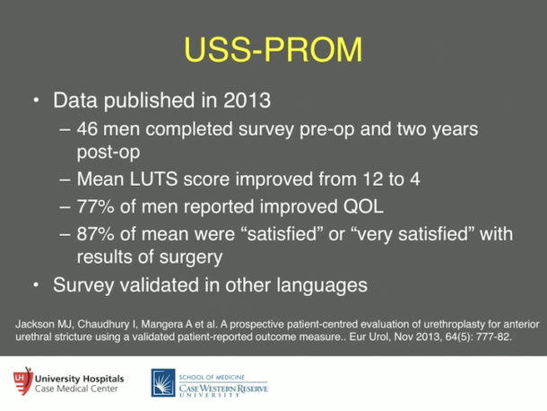 Chris Gonzalez | Quality of Life Outcomes Following Urethroplasty